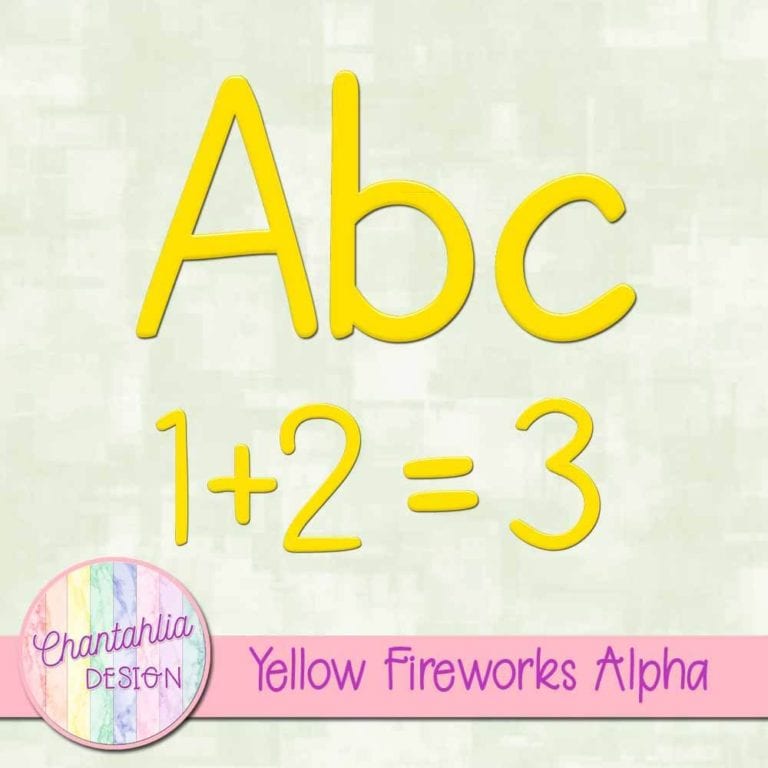 Free Yellow Fireworks Alpha for Digital Scrapbooking and Other Crafts