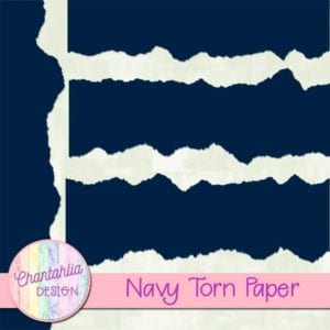 Free Torn Paper Design Elements in Navy