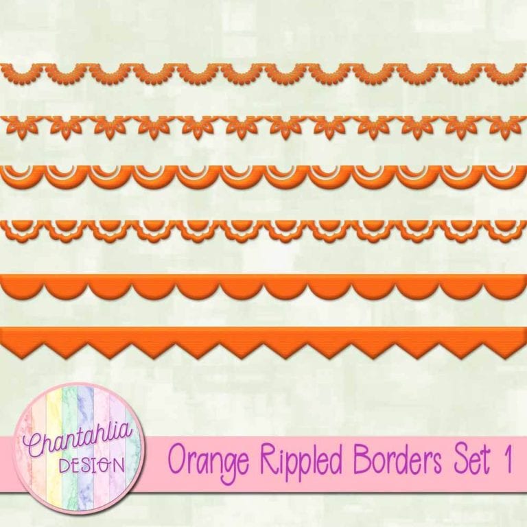 Orange Rippled Borders Set 1 - Chantahlia Design