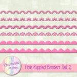 Free Rippled Borders Design Elements in Pink