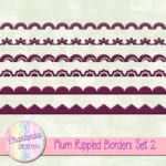 Free Rippled Borders Design Elements in Plum