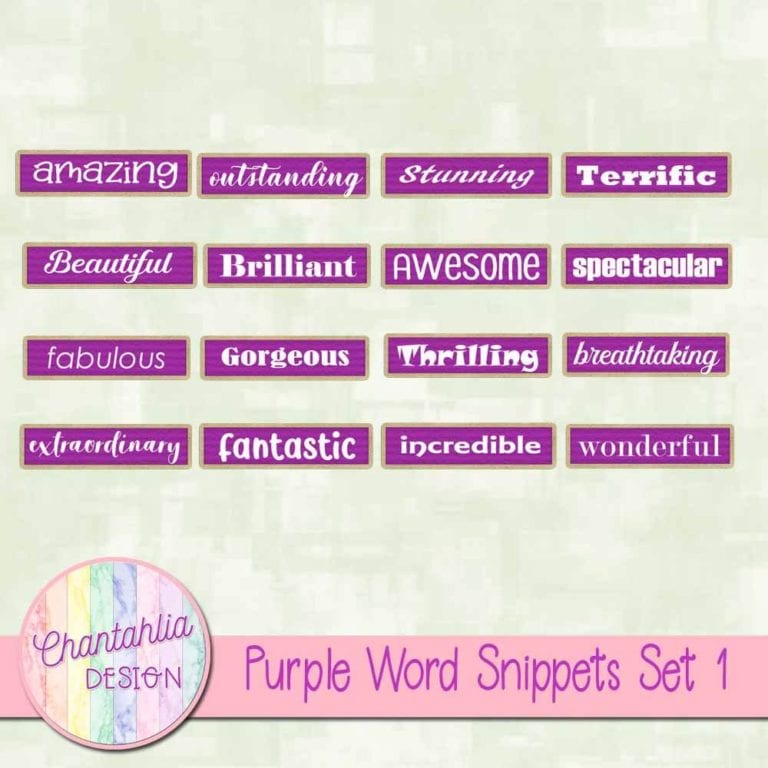 Free Word Snippets Design Elements in Purple