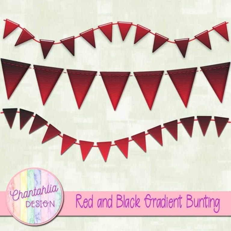 Free Red and Black Gradient Bunting Design Elements