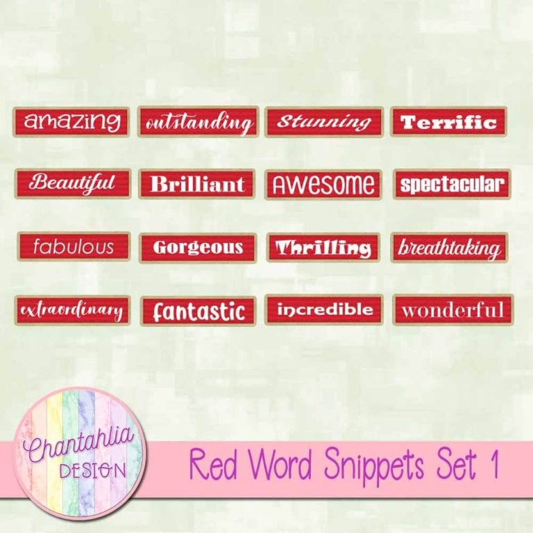 Free Word Snippets Design Elements in Red