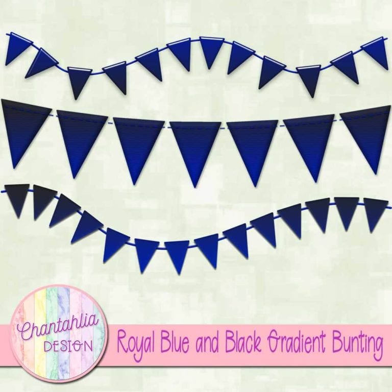 Free Free Royal Blue and Black Gradient Bunting Design Elements