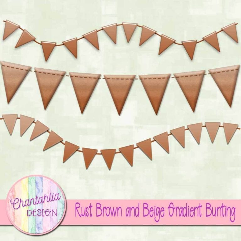 Free Rust Brown and Beige Gradient Bunting Design Elements