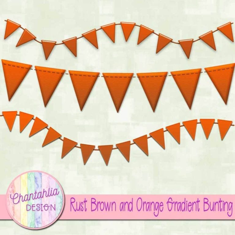 Free Rust Brown and Orange Gradient Bunting Design Elements