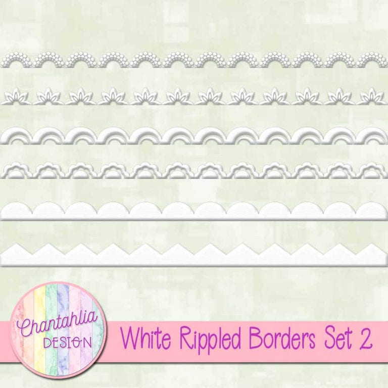 Free Rippled Borders Design Elements in White