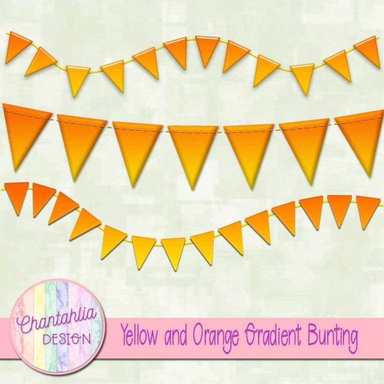 Free Yellow and Orange Gradient Bunting Design Elements