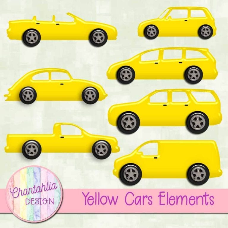 Free Yellow Cars Elements