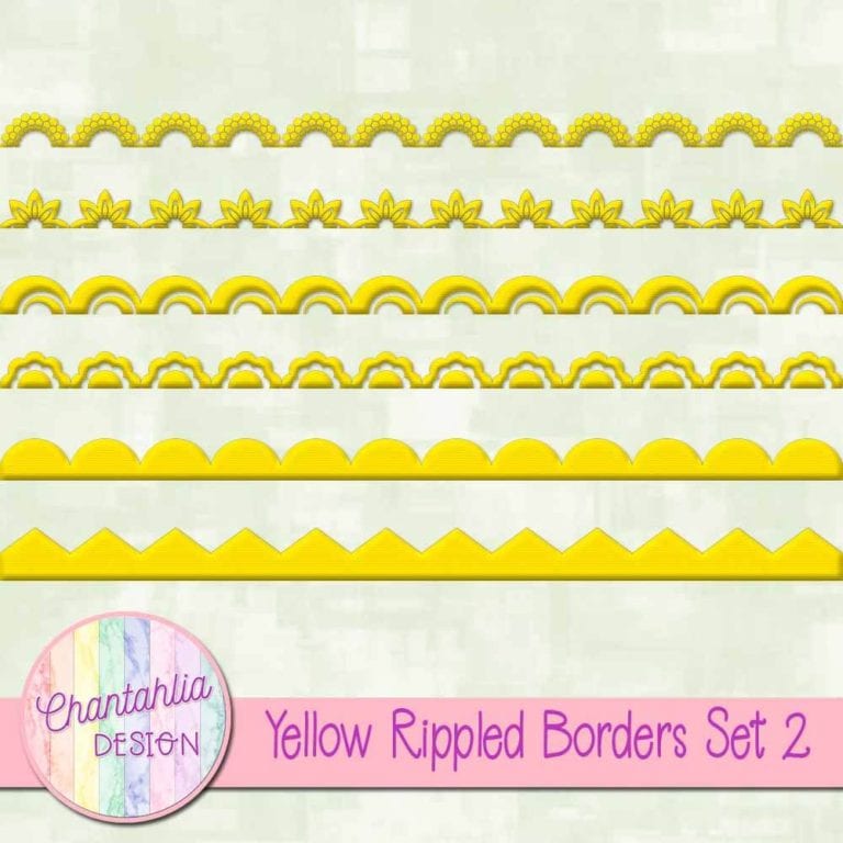 Free Rippled Borders Design Elements in Yellow