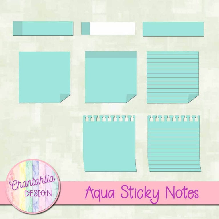 Free Aqua Sticky Notes