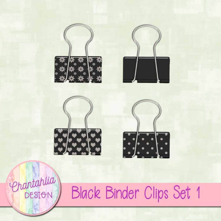 Free Black Binder Clips Design Elements