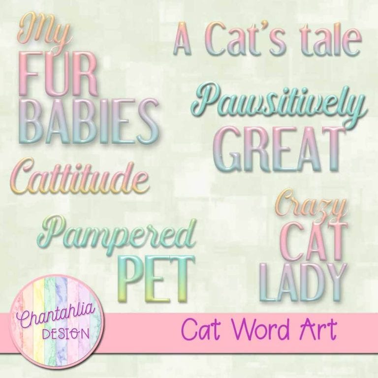 Free Cats Word Art