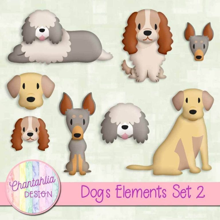 Free Dogs Design Elements for Digital Scrapbooking