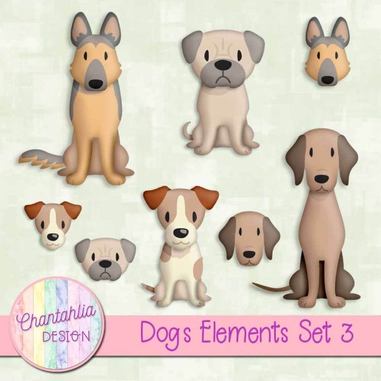 Free Dogs Design Elements for Digital Scrapbooking