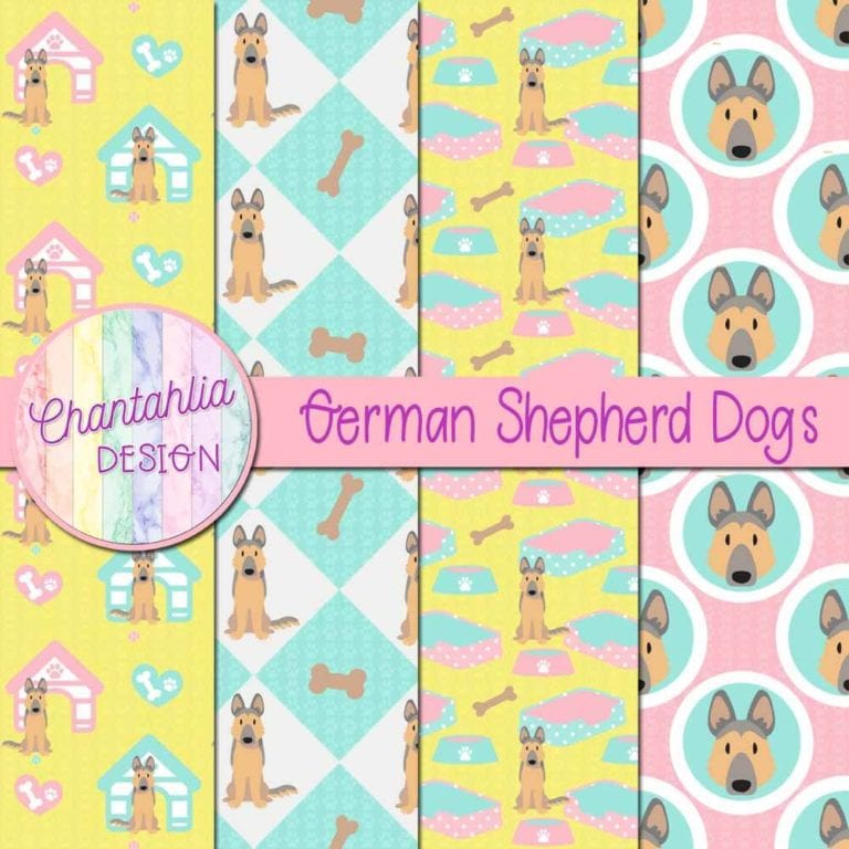 German Shepherd dogs digital papers