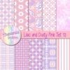 Free Lilac and Grey Digital Papers with Patterned Designs