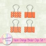 Free Neon Orange Binder Clips Design Elements