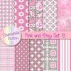Free Pink and Grey Digital Papers with Patterned Designs