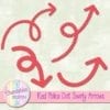 Free Red Polka Dot Swirly Arrows Design Elements
