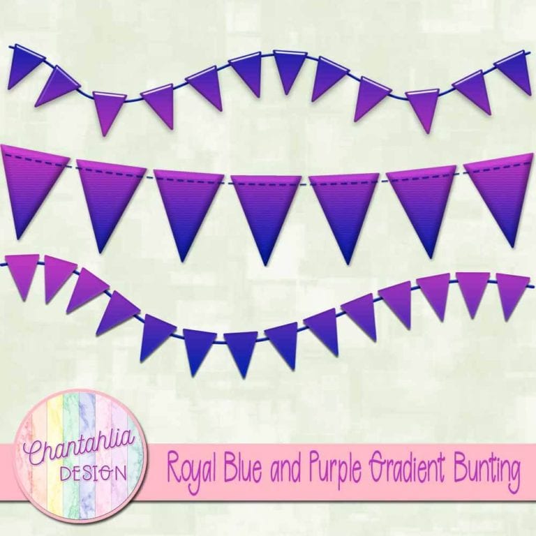 Free Royal Blue and Purple Gradient Bunting Design Elements