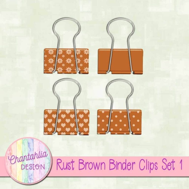 Free Rust Brown Binder Clips Design Elements