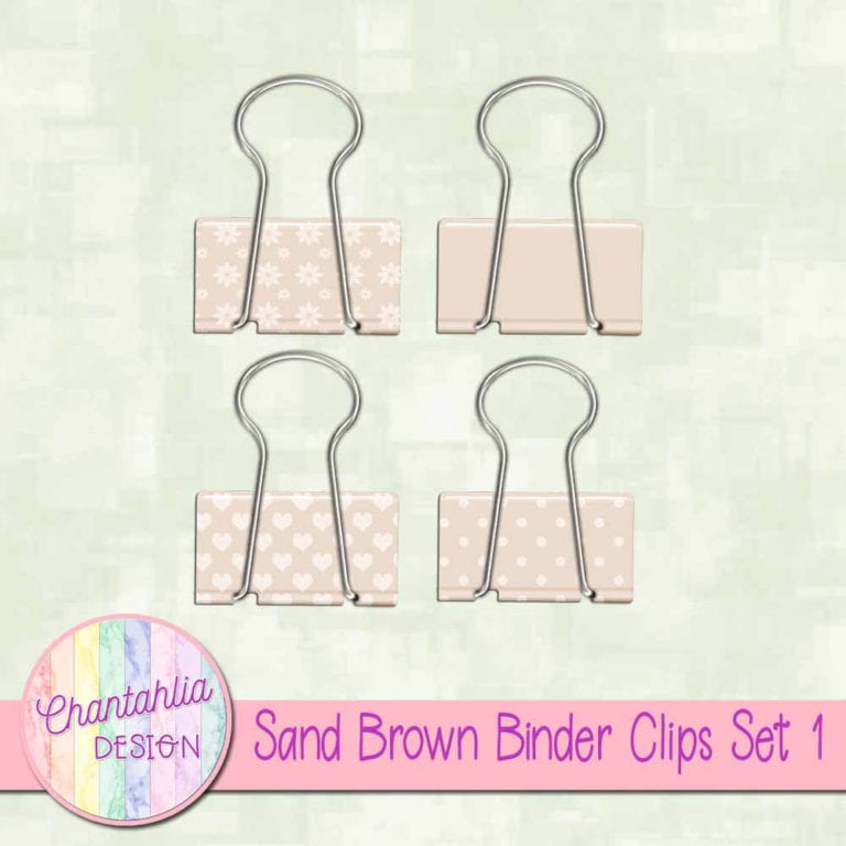 Free Sand Brown Binder Clips Design Elements