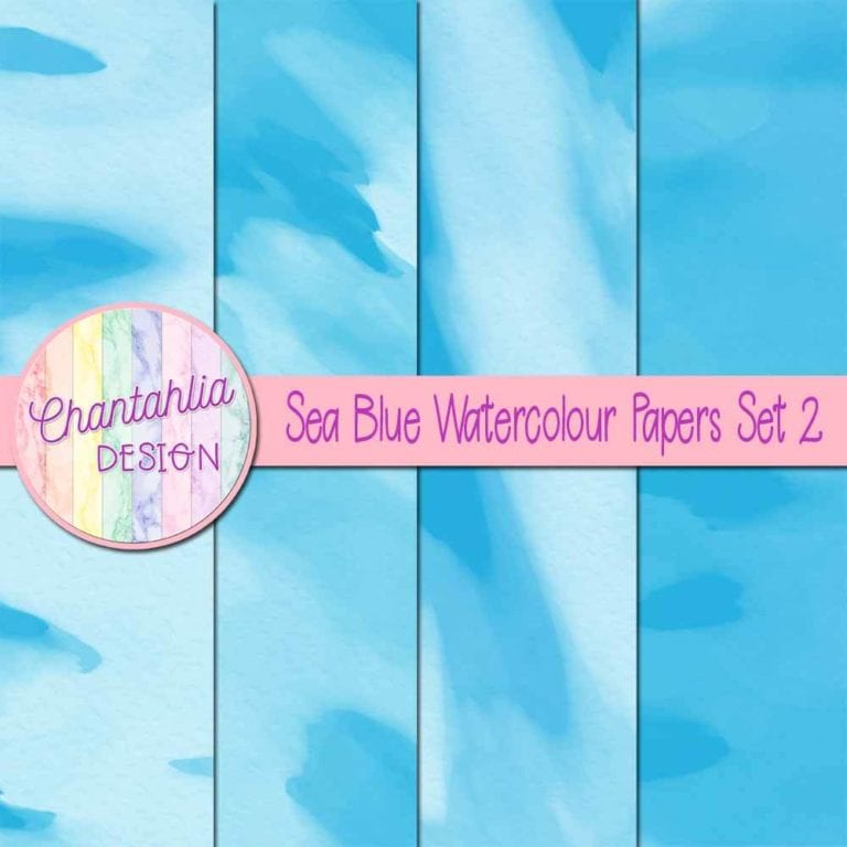 Free Digital Papers featuring Sea Blue Watercolour Designs