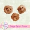 Free Beige Paper Roses Design Elements