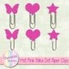 Free Hot Pink Polka Dot Paper Clips Design Elements