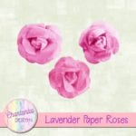 Free Lavender Paper Roses Design Elements