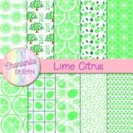 Free Lime Citrus Digital Papers for Digital Scrapbooking