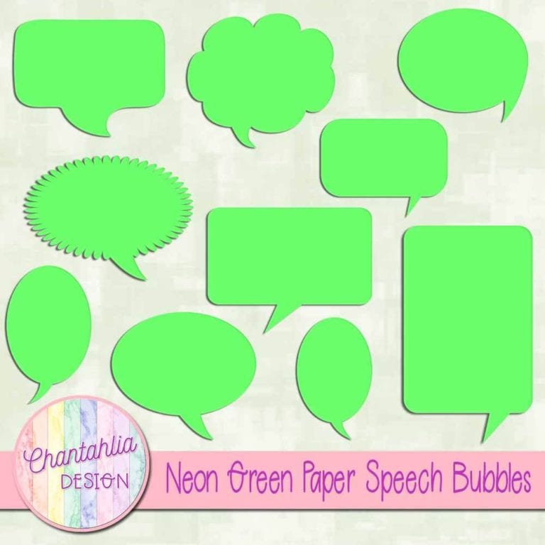 Free Neon Green Speech Bubbles