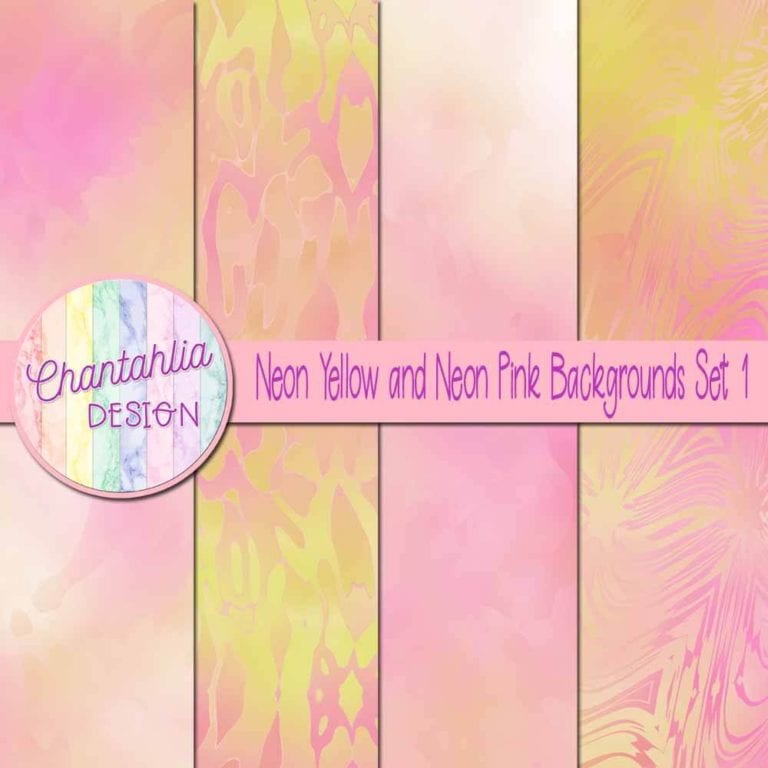 Free Neon Yellow and Free Neon Pink Digital Paper Backgrounds
