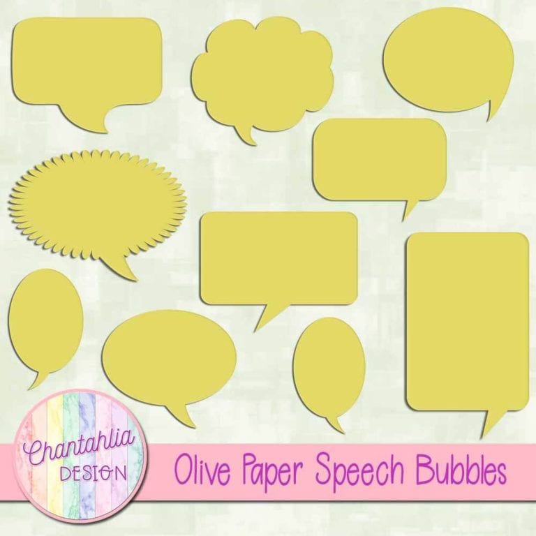 Free Olive Speech Bubbles