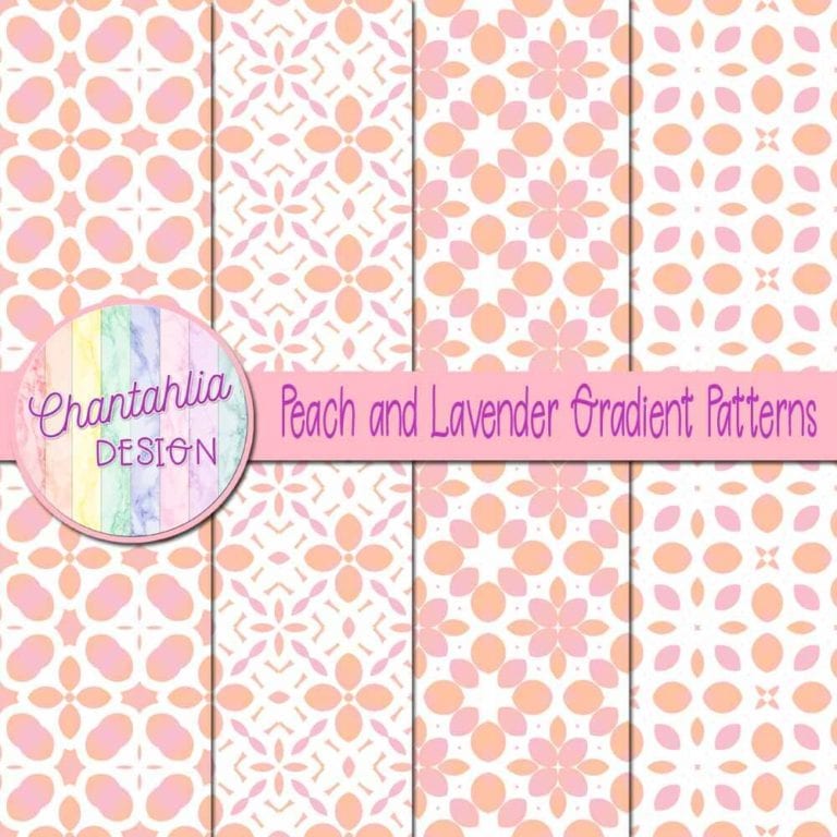 Free Peach and Daffodil Digital Papers with Gradient Patterns Designs