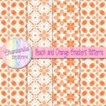 Free Peach and Lilac Digital Papers with Gradient Patterns Designs