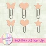 Free Peach Polka Dot Paper Clips Design Elements