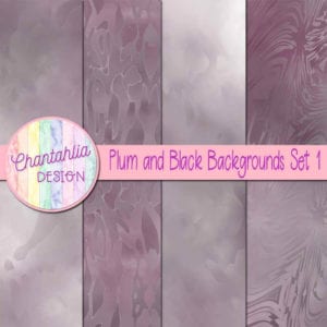 Free Plum and Black Digital Paper Backgrounds