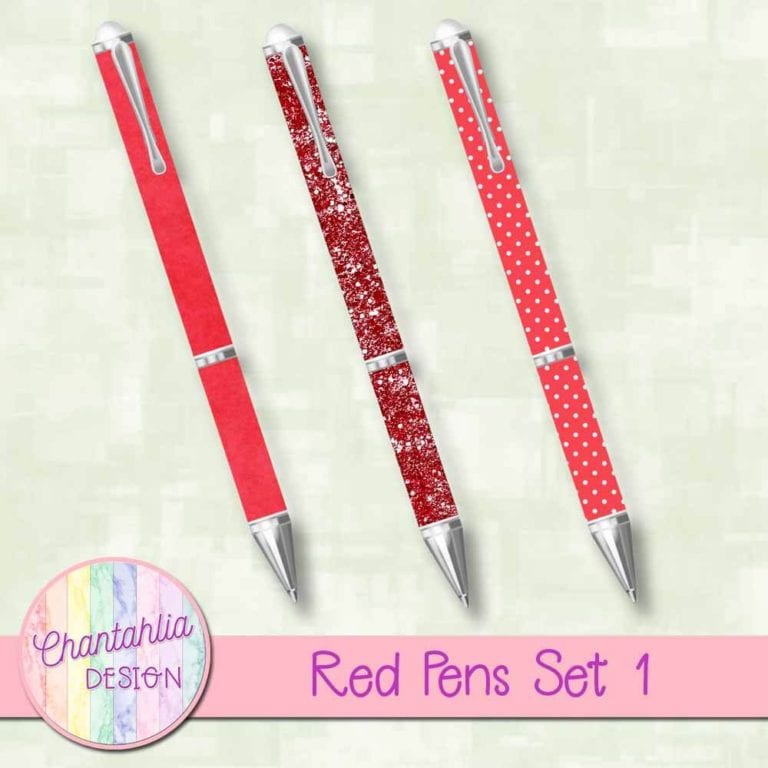Free Red Pens Design Elements