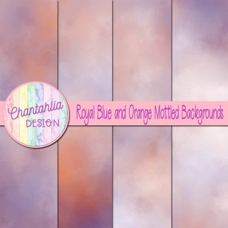 Free Royal Blue and Orange Digital Paper Backgrounds with Mottled Designs