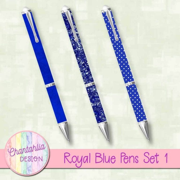 Free Royal Blue Pens Design Elements