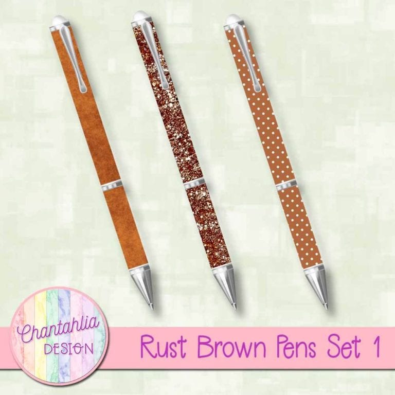 Free Rust Brown Pens Design Elements