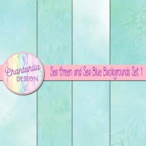 Free Sea Green and Free Sea Blue Digital Paper Backgrounds