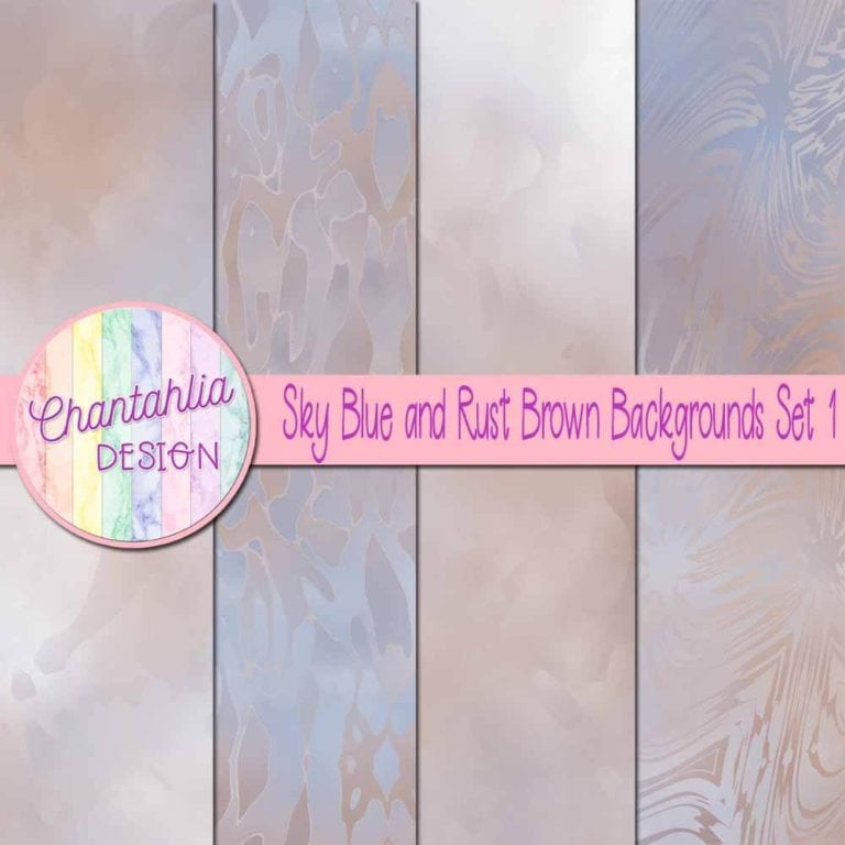 Free Sky Blue and Rust Brown Digital Paper Backgrounds
