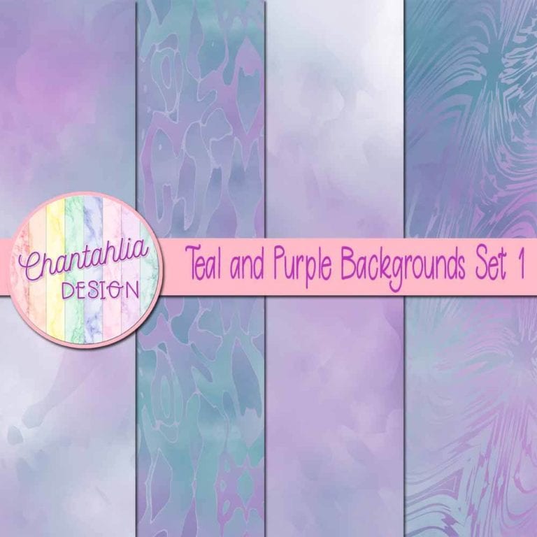Free Teal and Purple Digital Paper Backgrounds