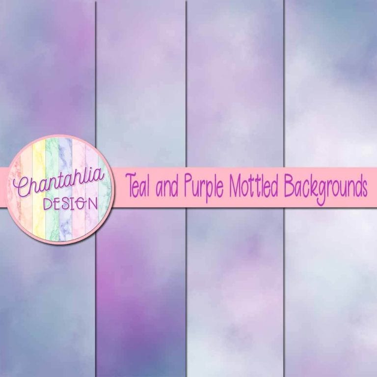 Free Teal and Purple Digital Paper Backgrounds with Mottled Designs