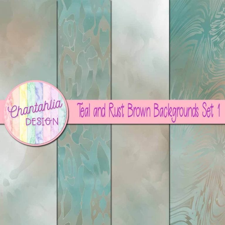 Free Teal and Rust Brown Digital Paper Backgrounds