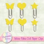 Free Yellow Polka Dot Paper Clips Design Elements